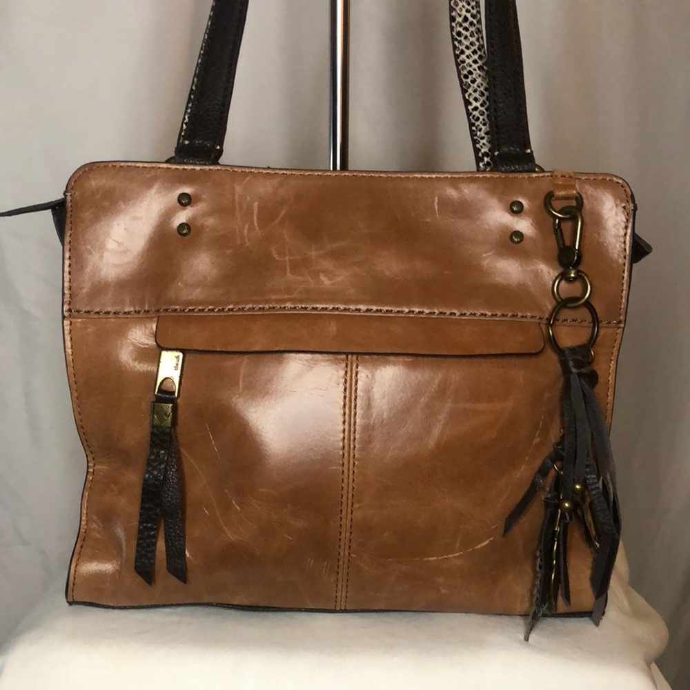 The Sak Alameda Caramel Brown Leather With Snakeskin … - Gem